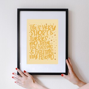 Beatles Life is Very Short and There's No Time Poster Print Digital ...