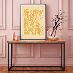 Beatles Life is Very Short and There's No Time Poster Print Digital ...