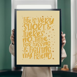 Beatles Life is Very Short and There's No Time Poster Print Digital ...