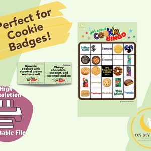 Girl Scout Cookies 2024 Bingo Cookie Game Cookie Badge Education Little ...