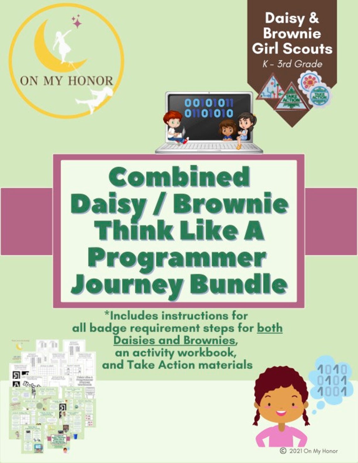 Girl Scout Combined Daisies Brownies Think Like a Programmer - Etsy
