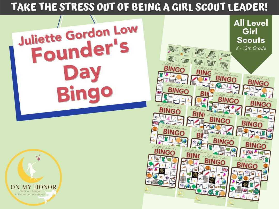 Girl Scout Juliette Gordon Low Bingo Game - Founder's Day - JGL ...