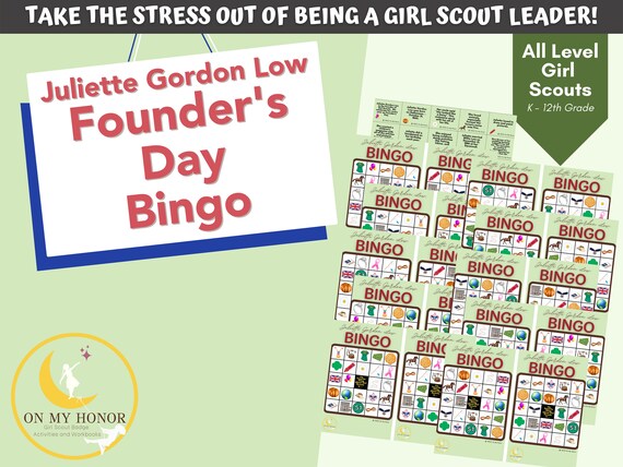 Girl Scout Juliette Gordon Low Bingo Game Founder's Day - Etsy Canada
