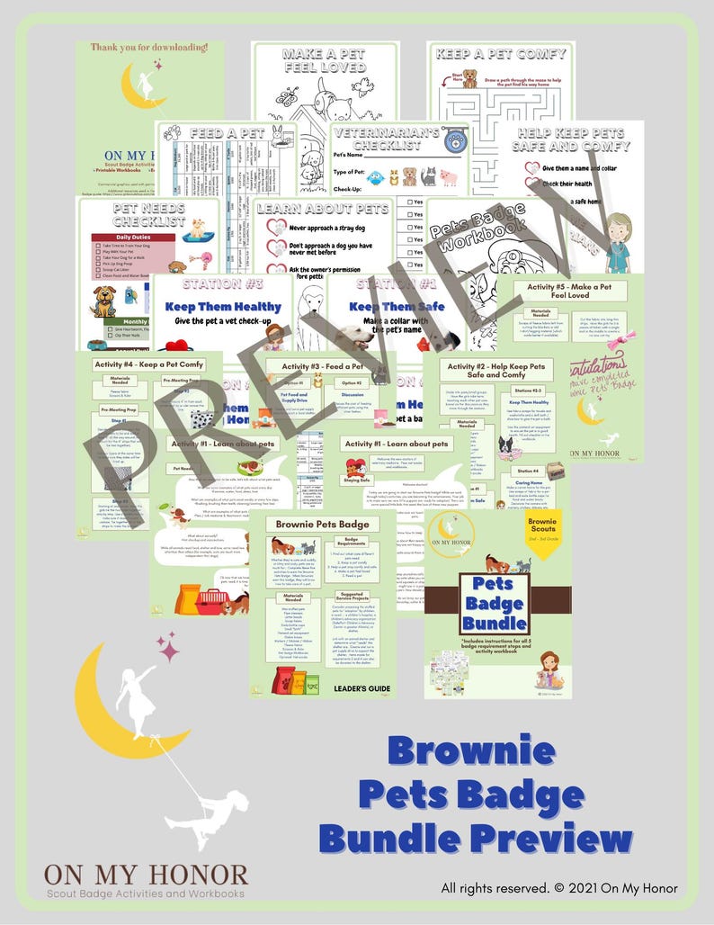 Brownie Girl Scouts Pets Badge Activity Plan: Educational Learning ...