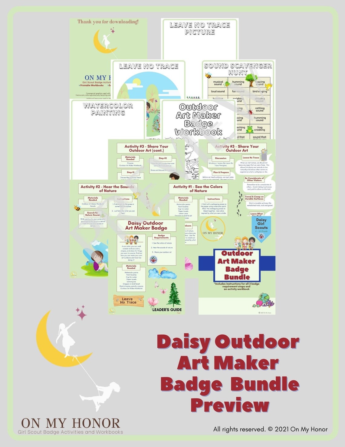 Girl Scout Daisy Outdoor Art Badge Plan Activity Educational - Etsy