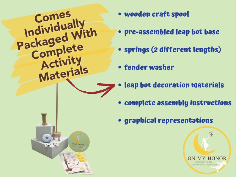 Girl Scout Leap Bot Activity Kit Brownie Engineering Badge - Etsy