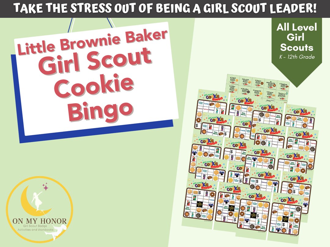Girl Scout Cookies 2024 Bingo Cookie Game Cookie Badge Education Little ...