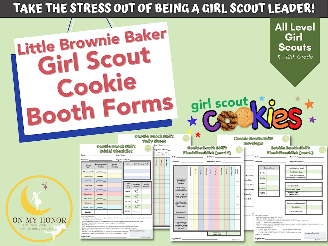 Girl Scout Cookies Booth Forms Sales Tracker 2025 LBB Daisies Brownies ...