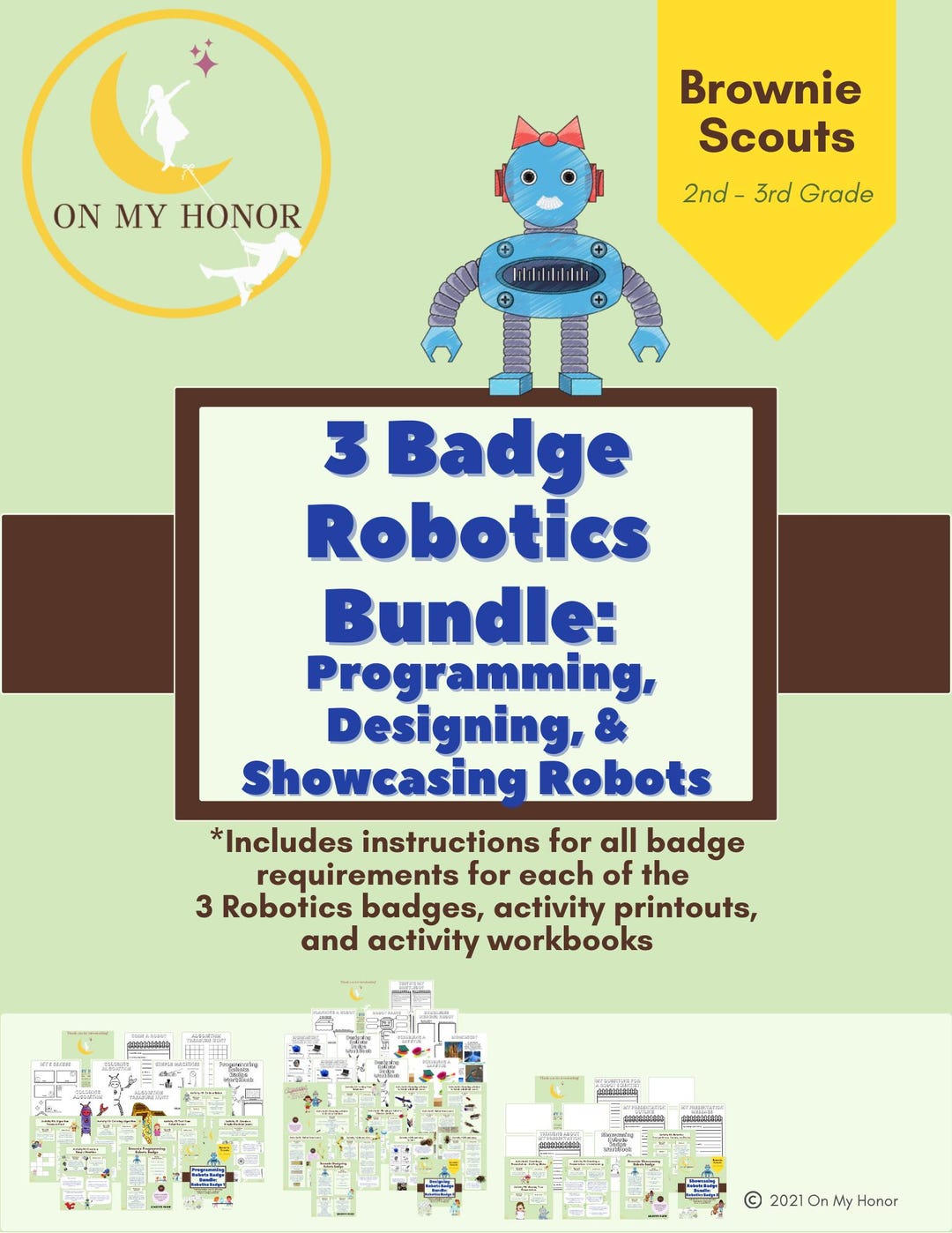 Brownie Scouts Robotics Badge Activity Plan Bundle: 3 Robot Badges ...