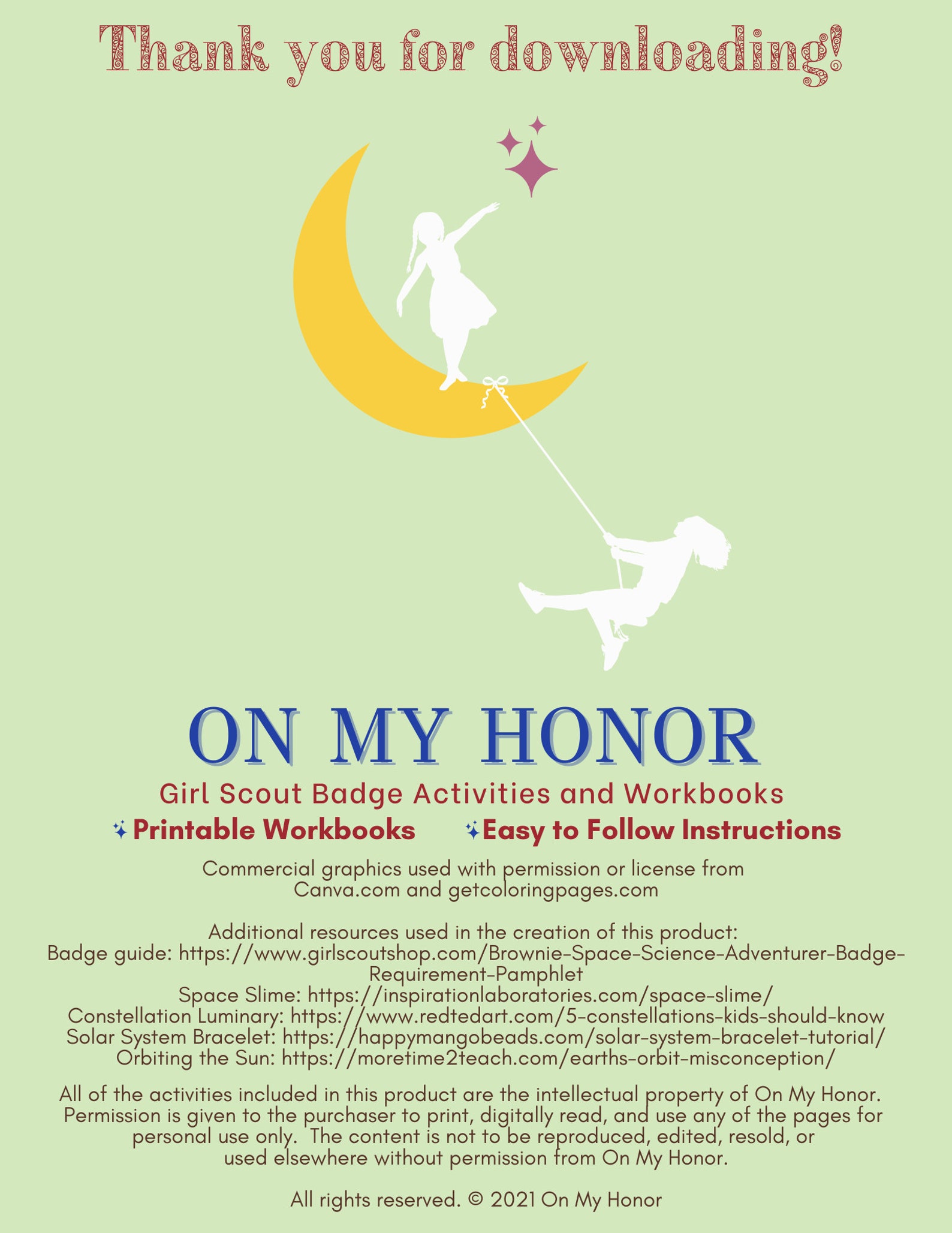 Girl Scout Brownies Space Adventurer Badge Plan Activities - Science ...