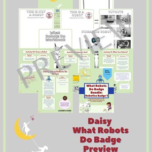 Daisy Girl Scouts Robotics Badge Activity Plan Bundle: 3 Robot Badges ...