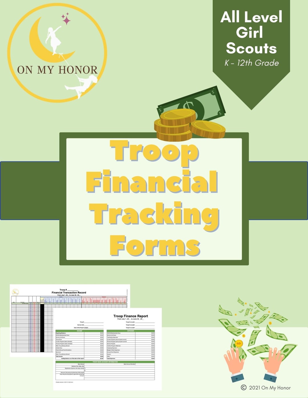 Girl Scout Financial Tracking Spreadsheets - Financial Report - Troop ...
