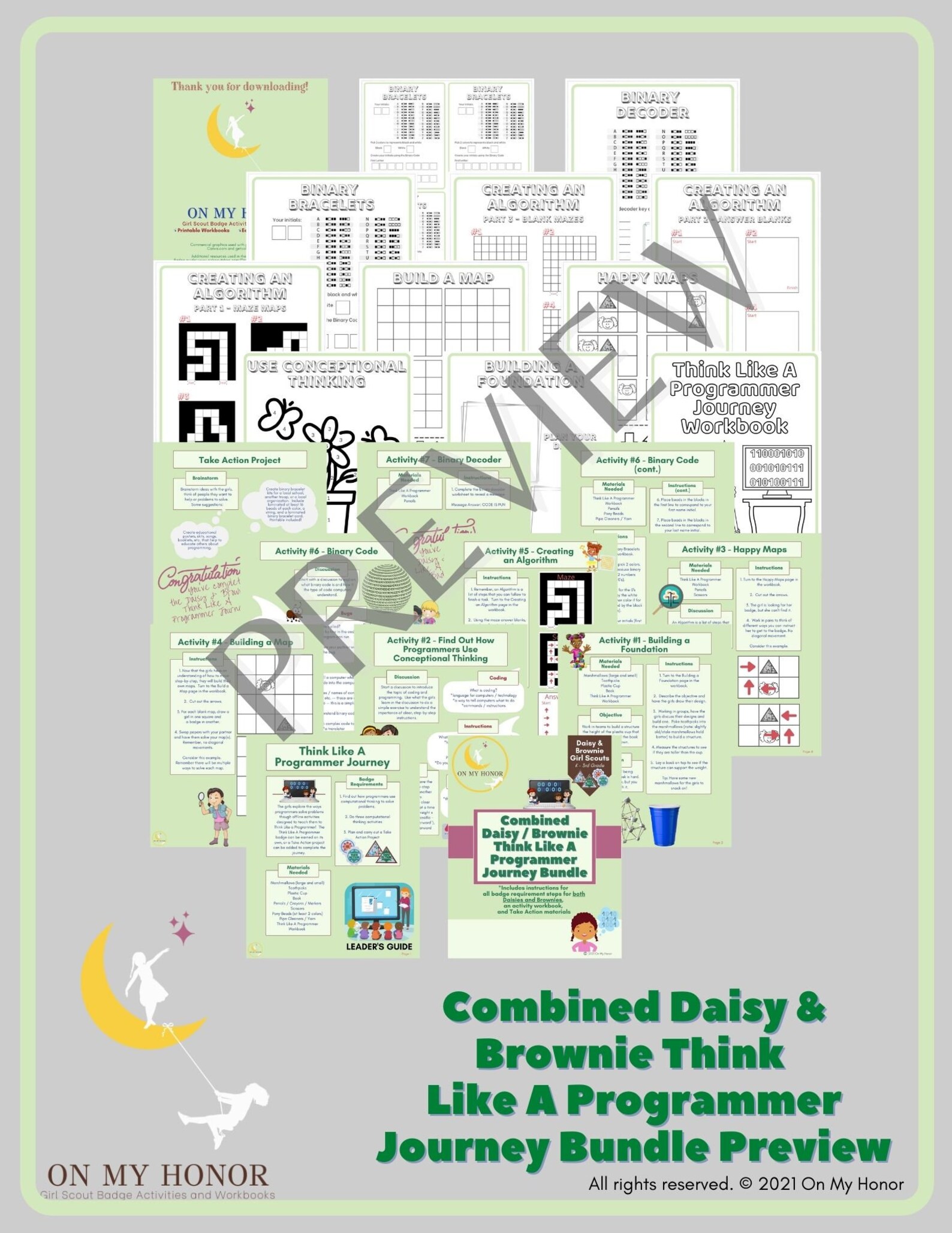 Girl Scout Combined Daisies Brownies Think Like a Programmer - Etsy