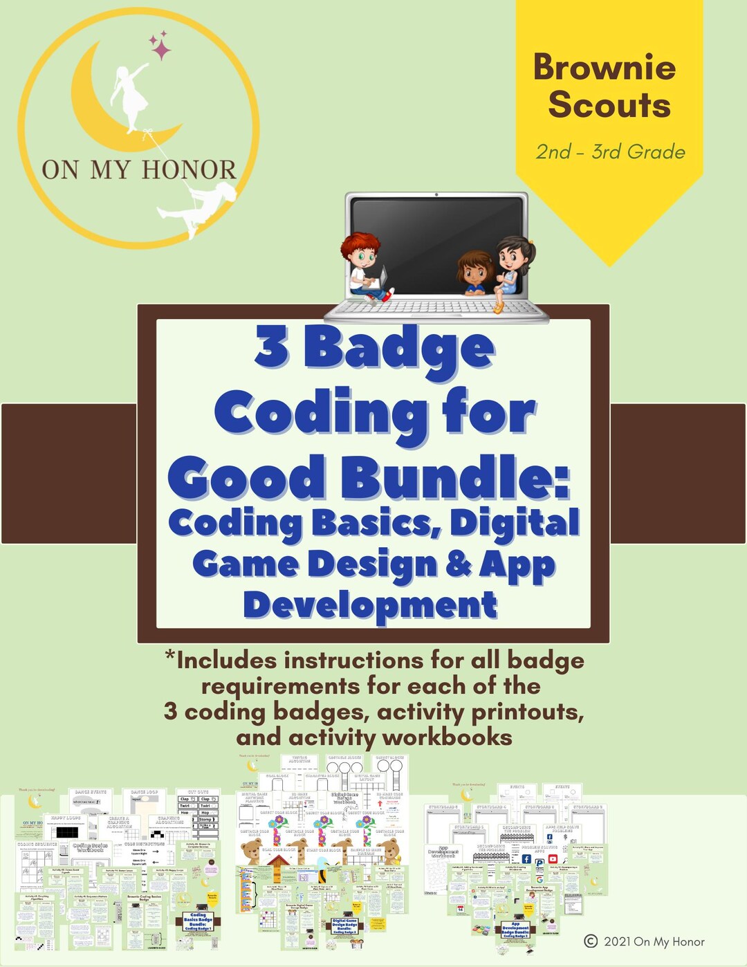 Brownie Girl Scouts 3 Coding Badge Activity Plan Bundle: Educational ...