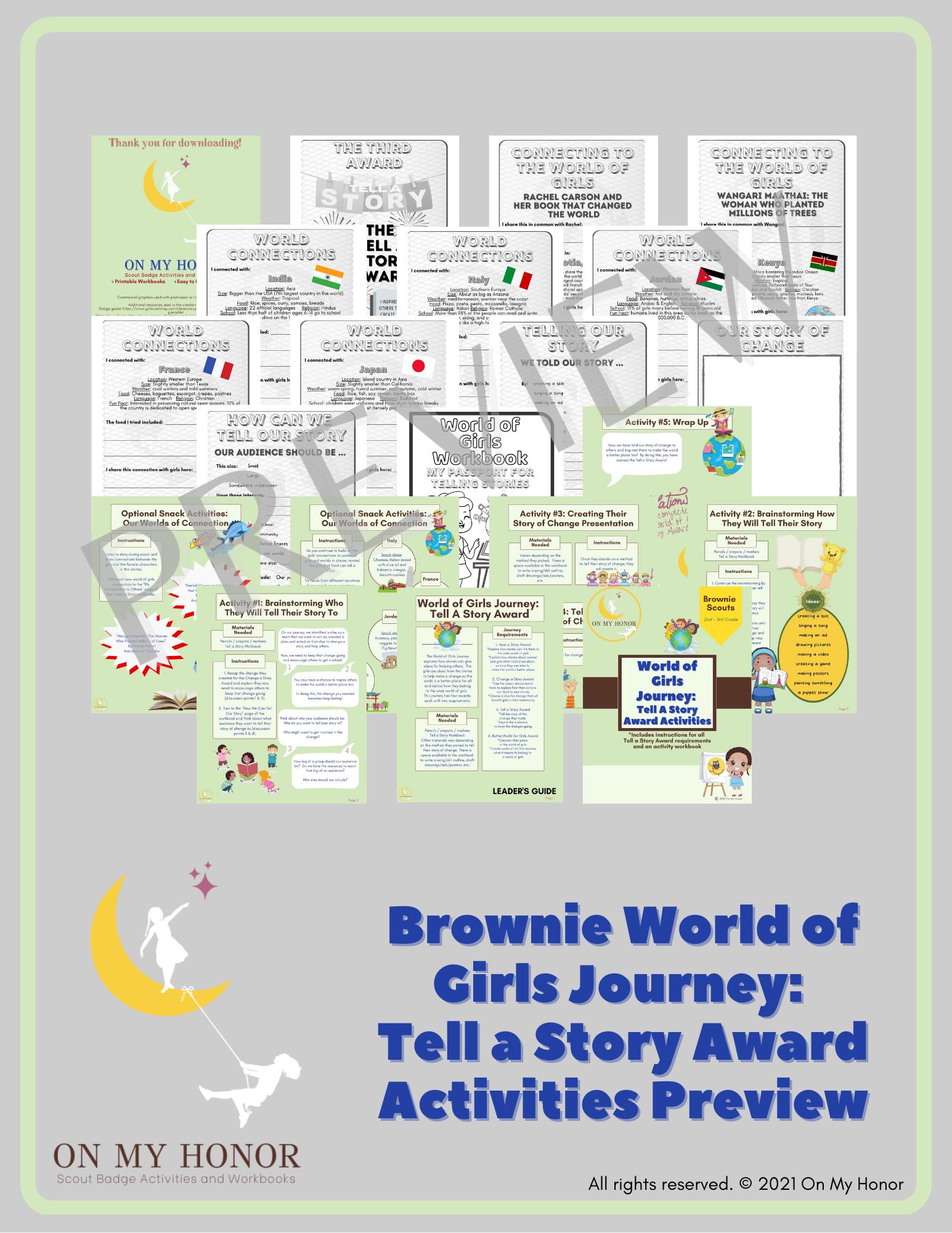Brownie Girl Scouts World of Girls Journey Activity Plan Bundle ...