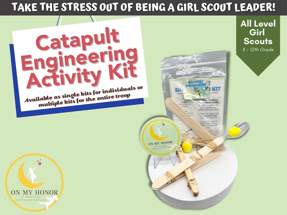 Girl Scout Catapult Engineering Activity Kit Daisy Badge - Etsy