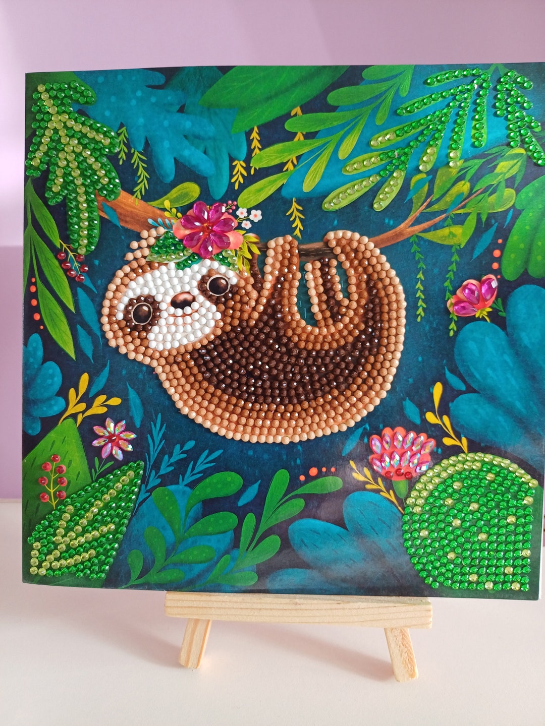 Sloth Crystal Art Greetings Card - Etsy UK