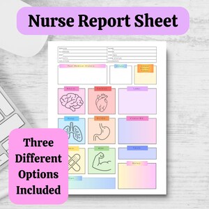 Nursing Report Sheet, Nurse Report Template, RN Handoff Tool, Nurse ...