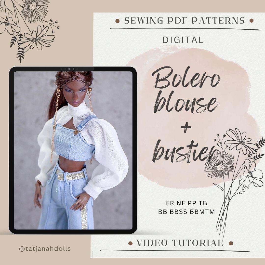 PDF Digital Pattern Bolero Blouse and Bustier for BB & Integrity Toys ...