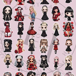 36 DIGITAL Stickers to Print. Dolls and Girls SET 1. A4 Sheet - Etsy