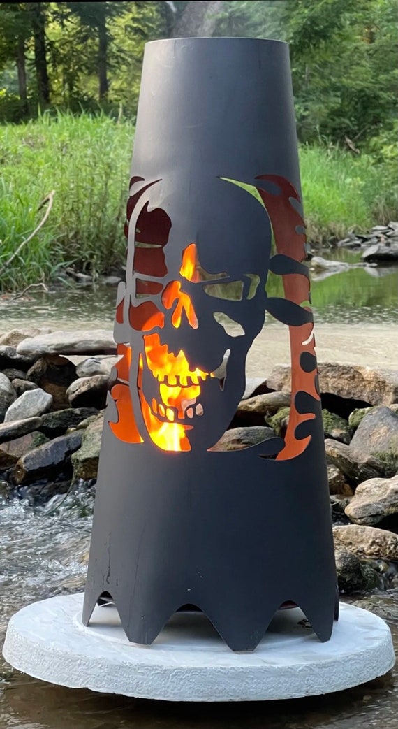 SKULL Fire Cone Fire Ring Metal Fire Pit Metal Fire Ring - Etsy