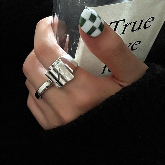 Chunky Abstract Irregular Silver Ring for Women Twisted - Etsy