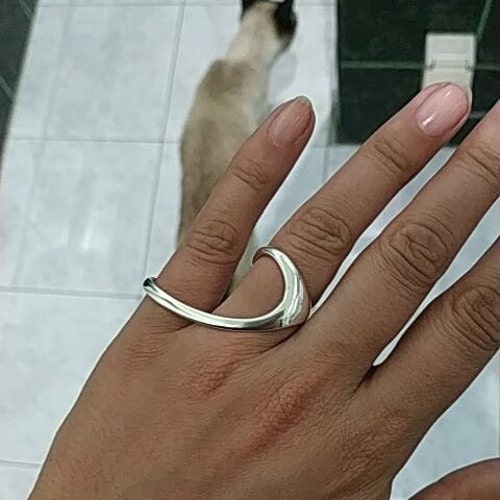 Sterling Silver Two Finger Ring - Etsy