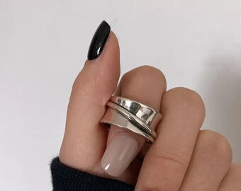 Silver Chunky Ring | Etsy