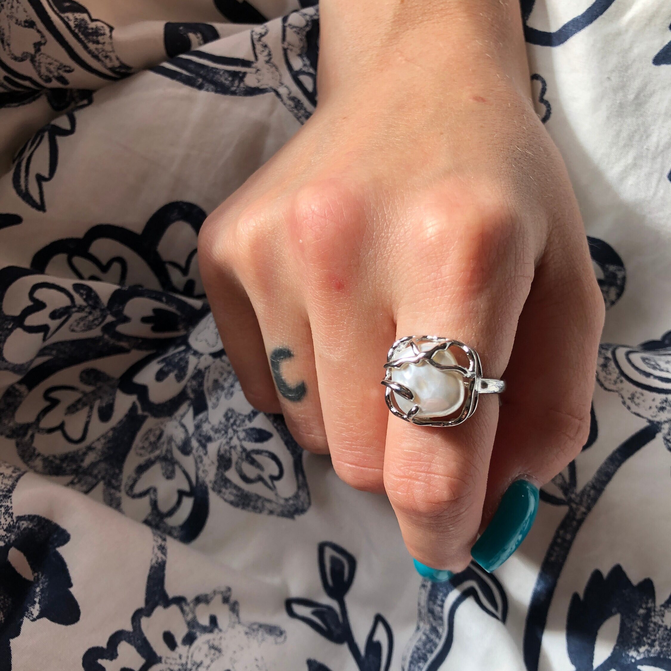 Chunky Irregular Geometric Abstract Silver Ring for Women - Etsy UK