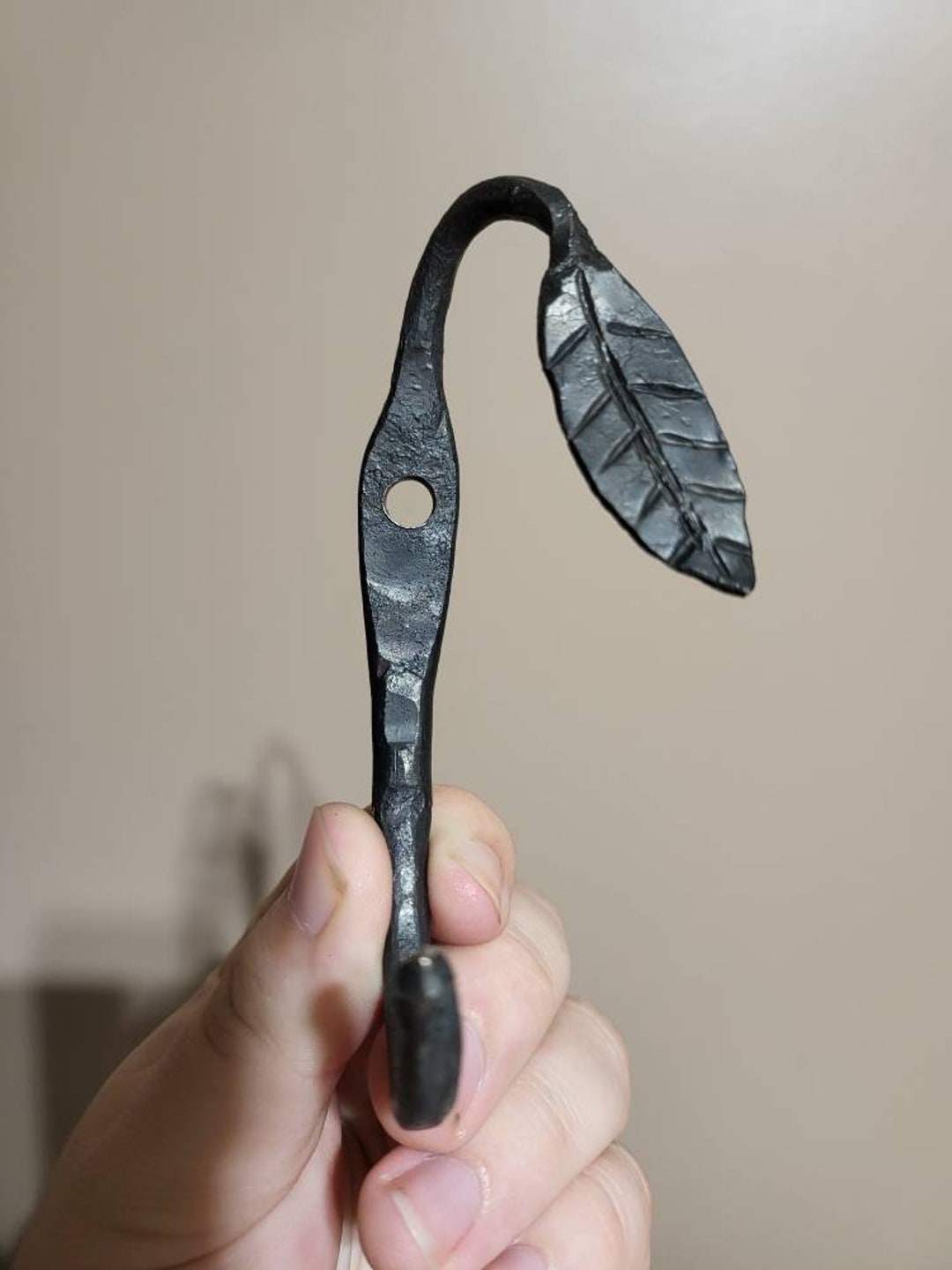 Forged Leaf Hook - Etsy