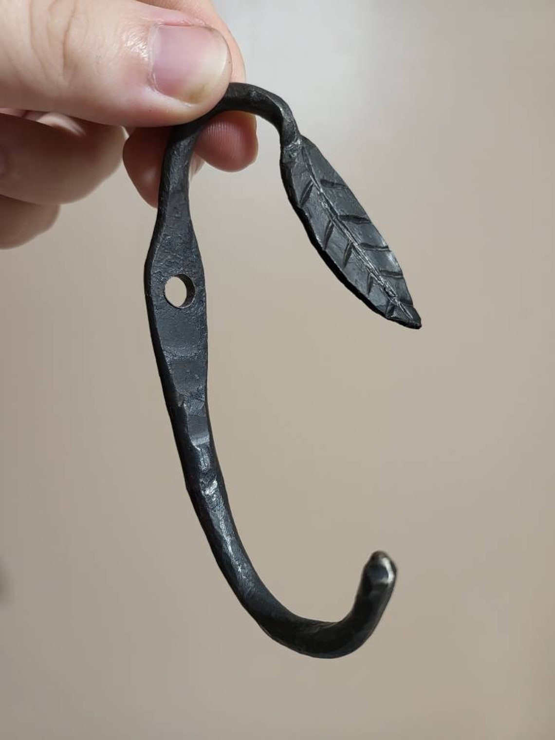 Forged Leaf Hook - Etsy