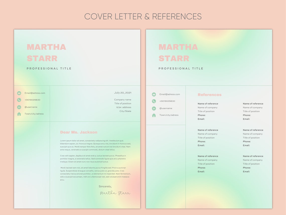 Creative Resume Template - CV Editable Colorful & Customizable ...