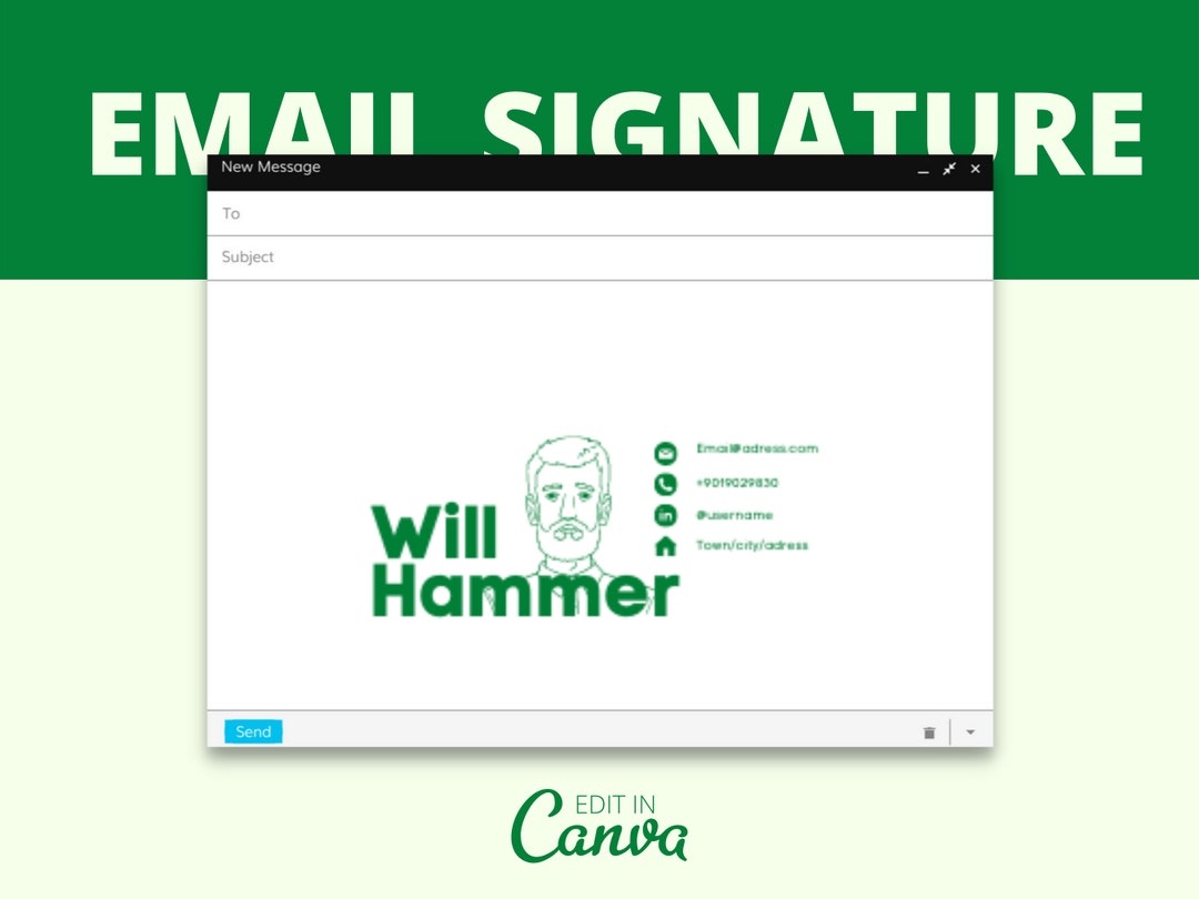 Email Gmail Signature Template - Editable Canva Digital Design ...