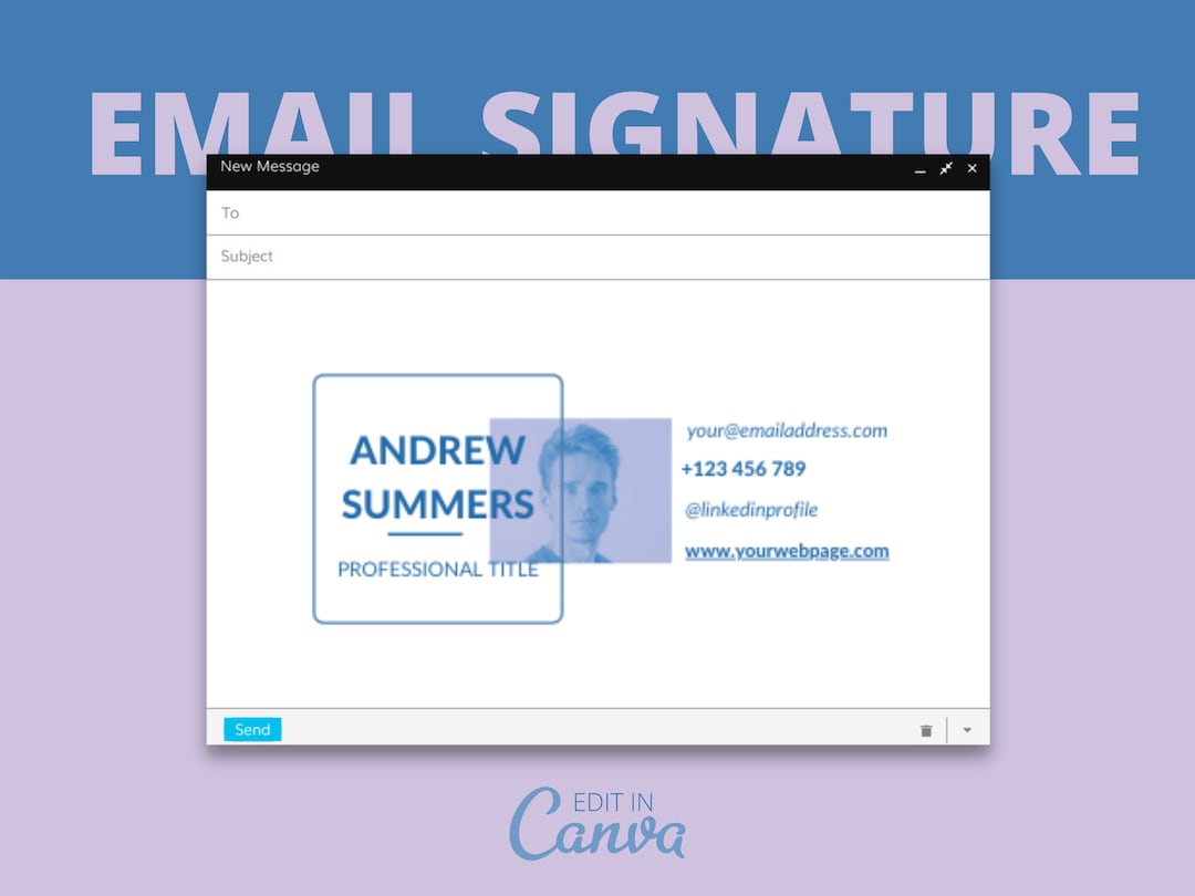 Email Gmail Signature Template - Editable and Customizable in Canva ...