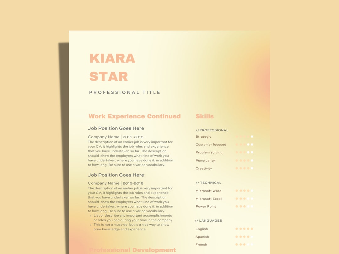 Creative 2-page Resume Template - CV Editable Aura - Curriculum Vitae ...