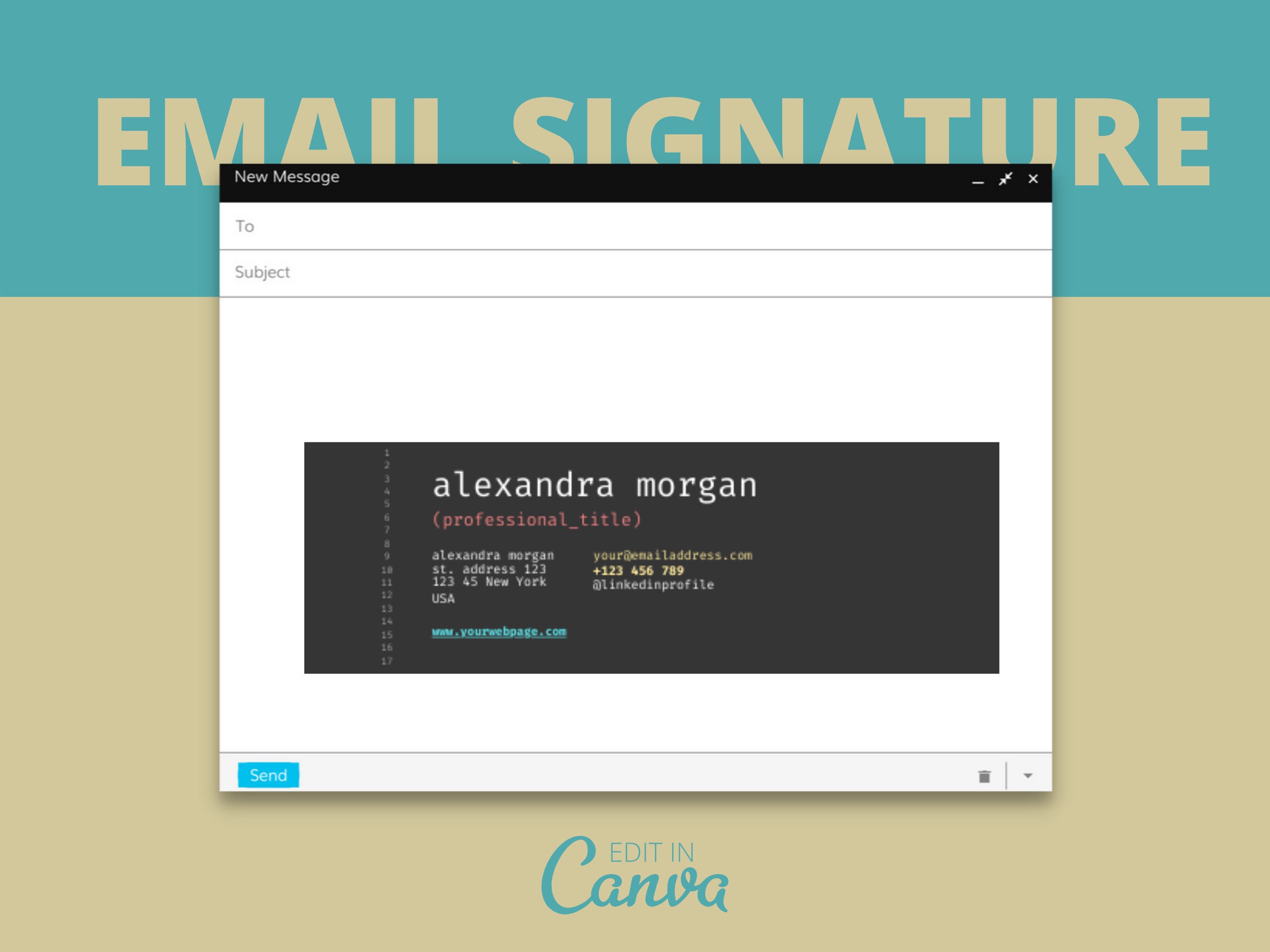 Email Signature Template - Editable Canva Design - Programmer ...