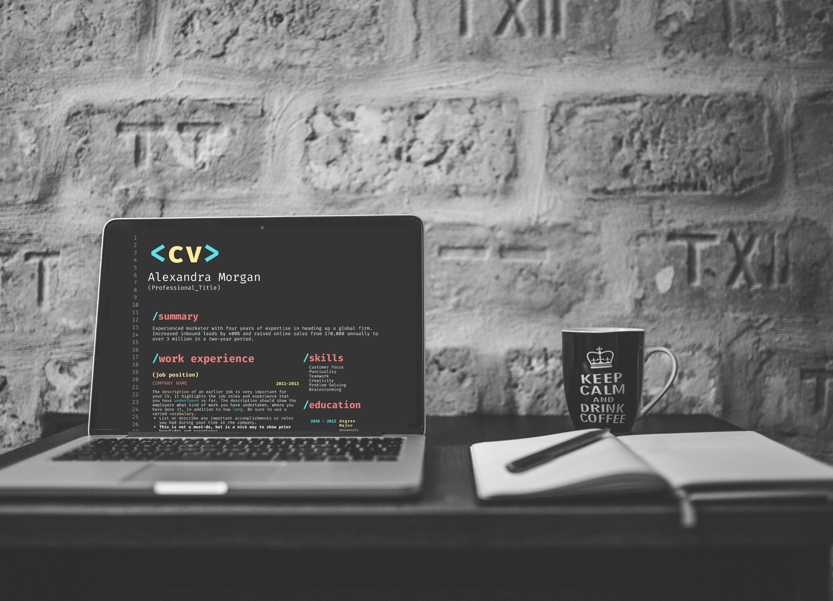 Resume CV Template Template - Programming & Coding - Professional ...