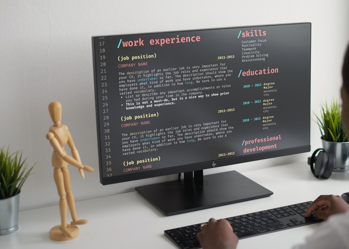Resume CV Template Template - Programming & Coding - Professional ...