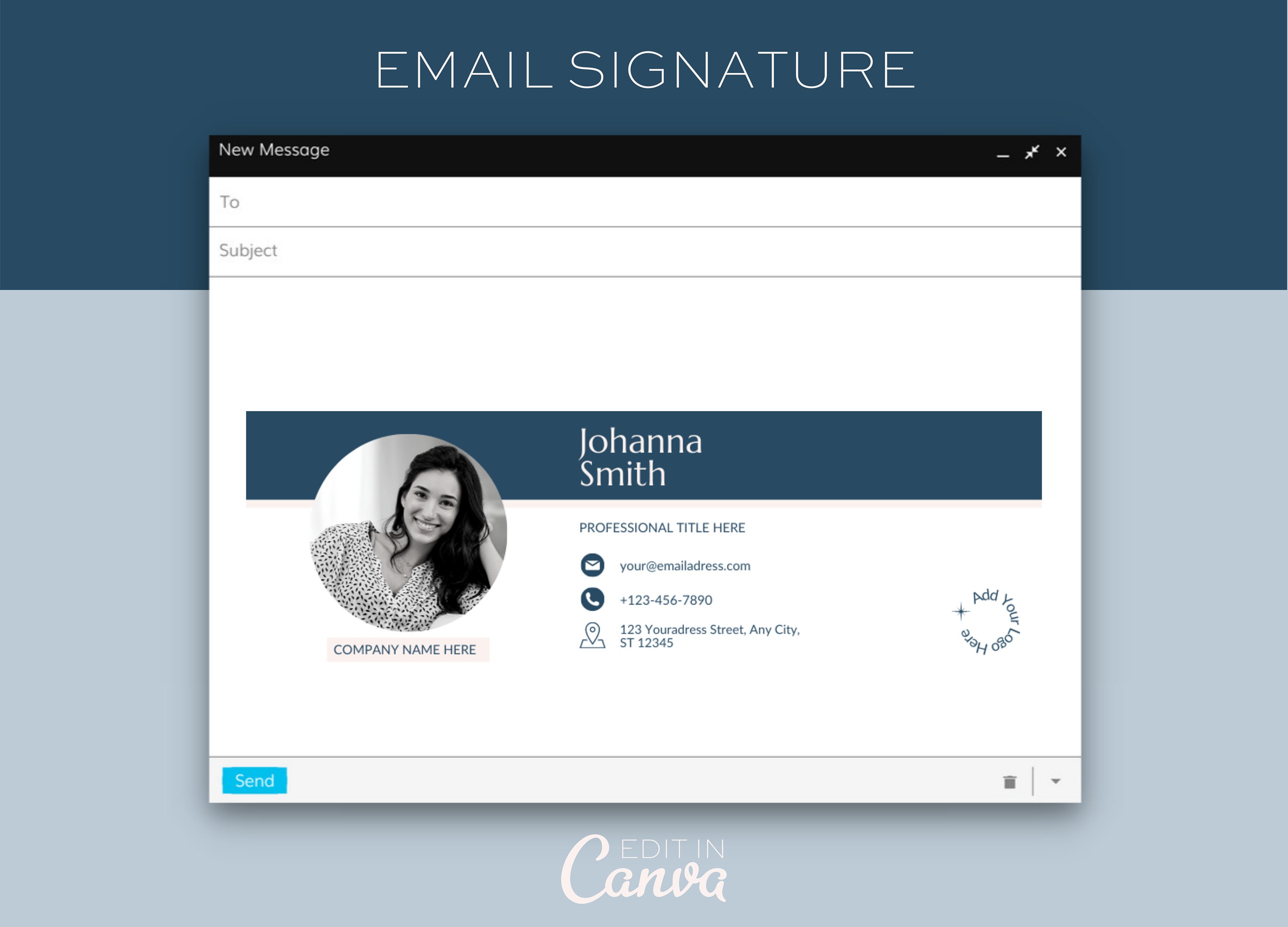 Email Signature Template Editable and Customizable in Canva - Etsy