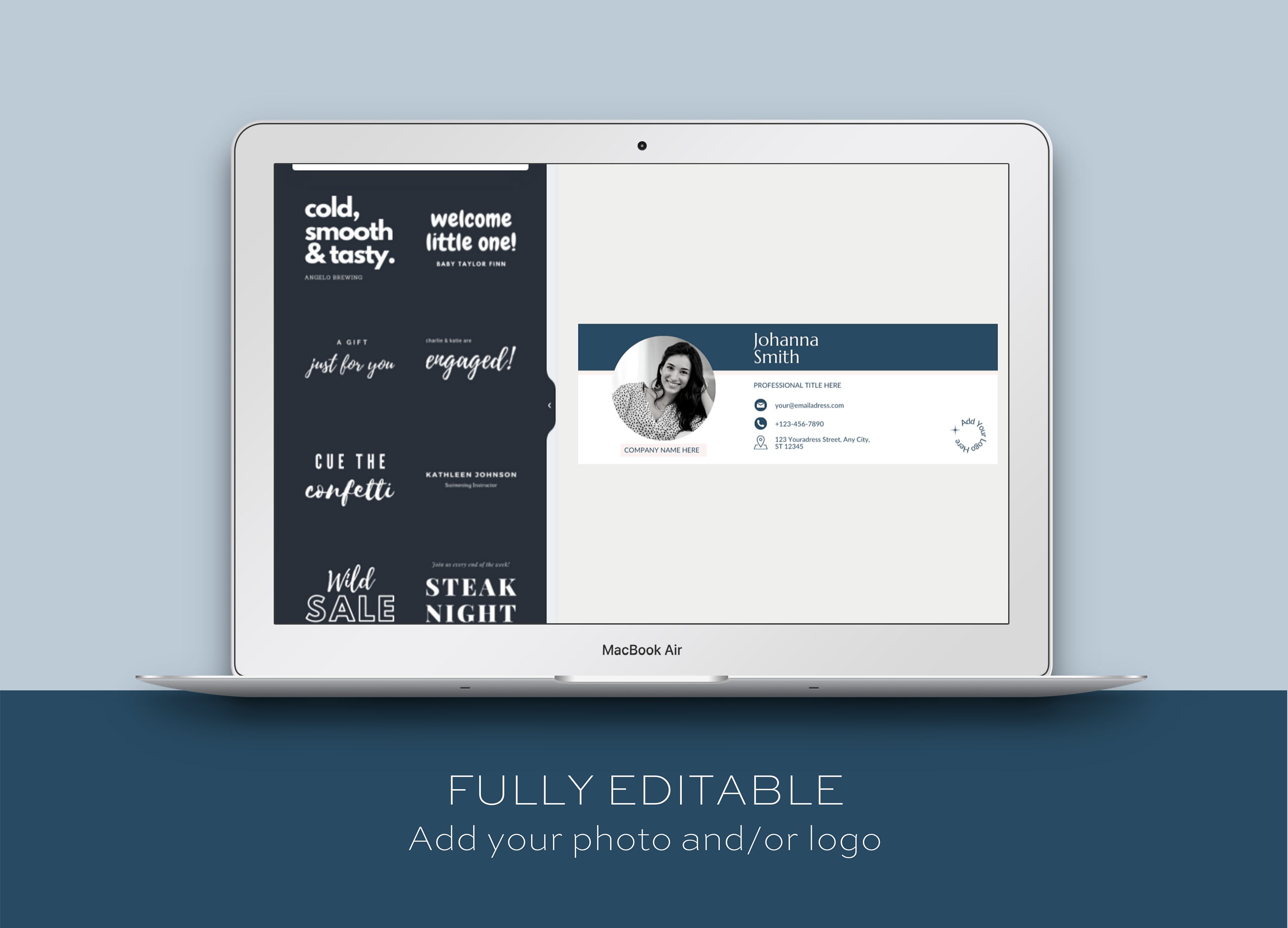Email Signature Template Editable and Customizable in Canva for ...