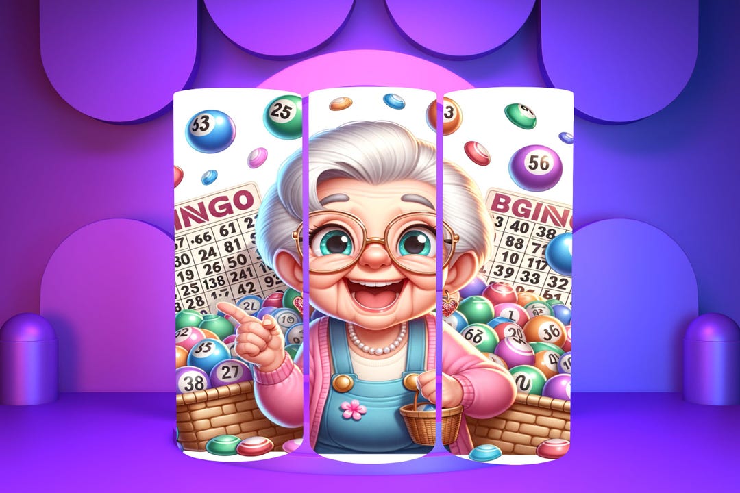 BINGO Grandma 20 Oz Tumbler Digital Instant Download, Bingo Gradma ...