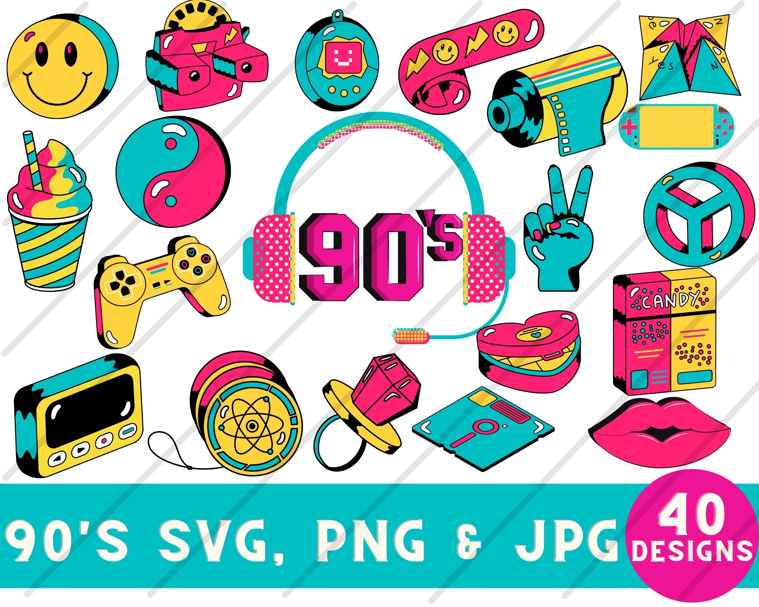 90s Clipart 90s SVG 90s PNG 90s Bundle 90s Design - Etsy