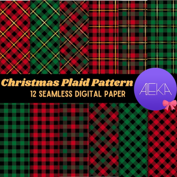 Christmas Plaid Digital Paper Seamless Digital Paper | Etsy