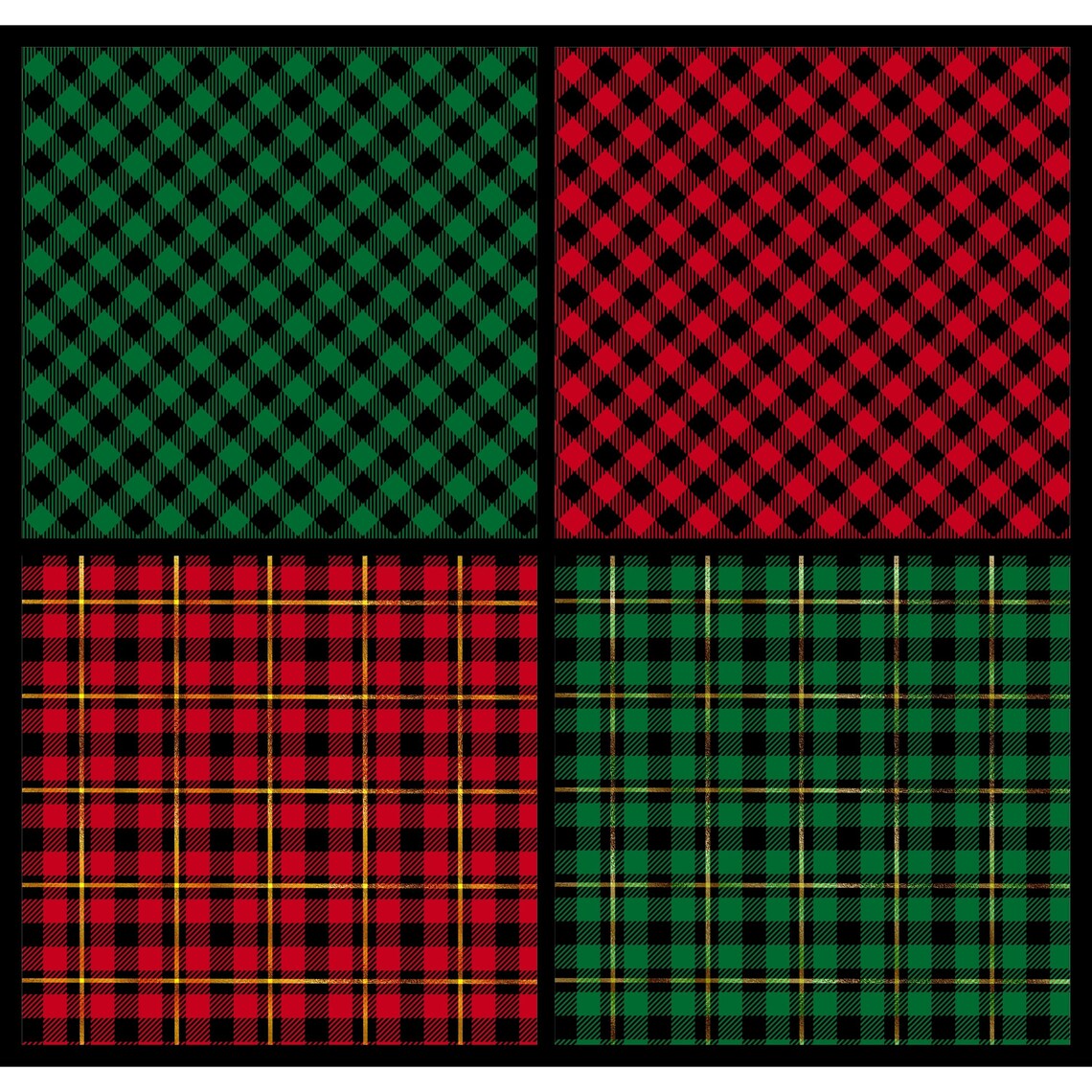 Christmas Plaid Digital Paper, Seamless Digital Paper, Christmas ...