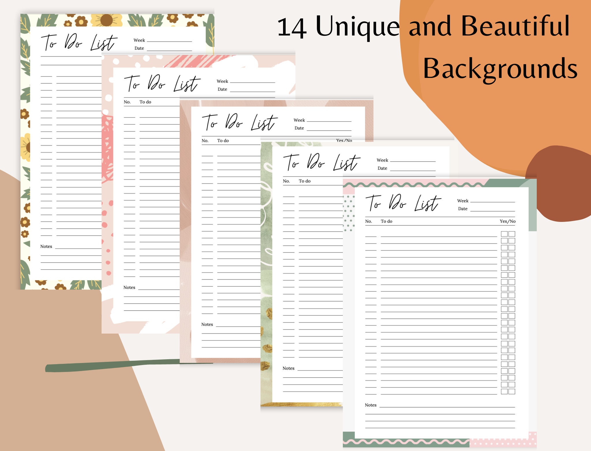 TO DO LIST 14x Customised Fillable Pdf or Downloadable to - Etsy