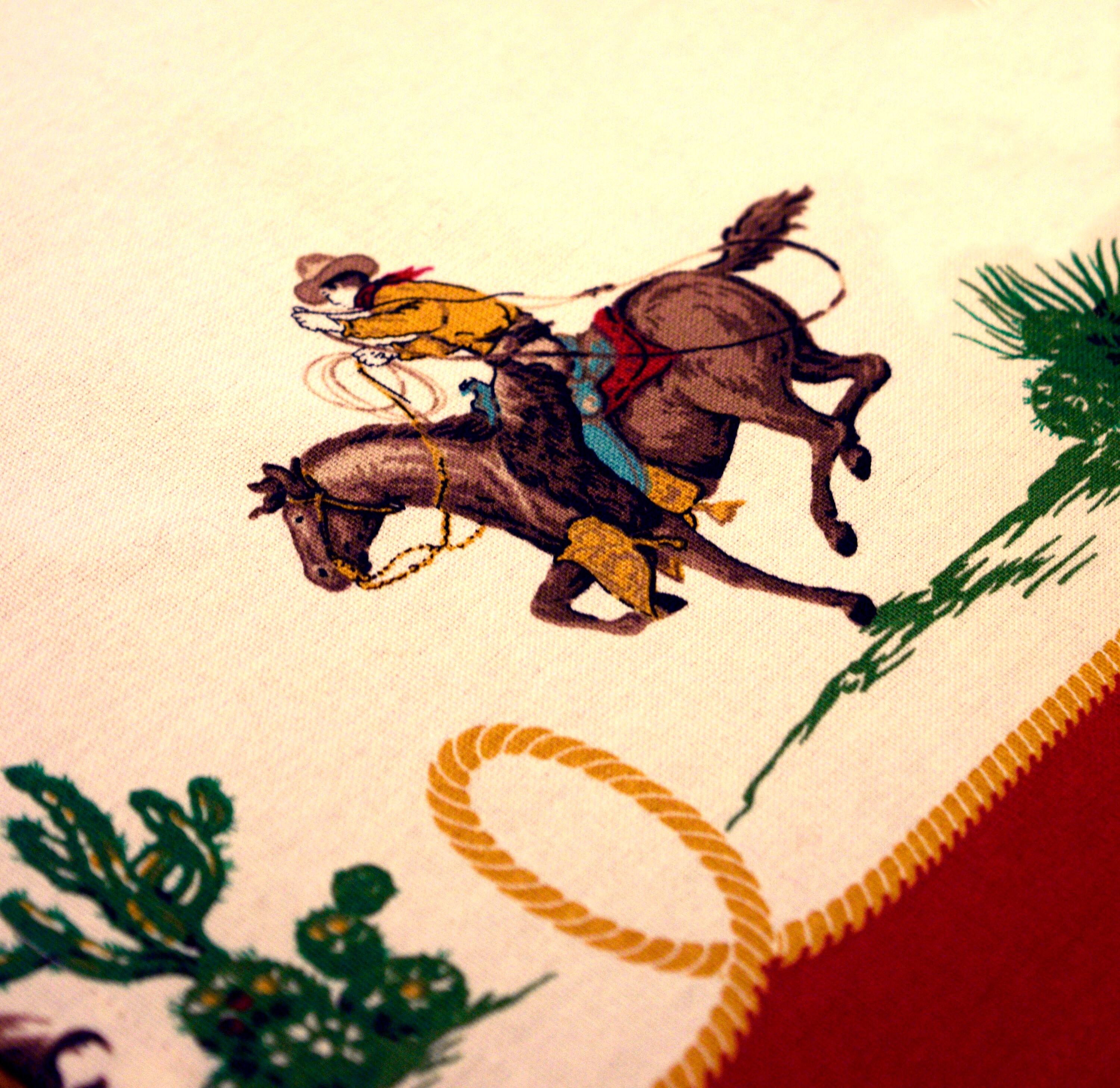 Bucking Cowboy Table Runner - Etsy