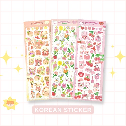 Kawaii Bunny Bear Sticker Sheet Korean Sticker Sheet Kpop - Etsy