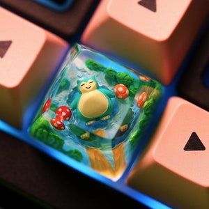 Sleeping Snorlax Pokemon Keycap Anime Keycaps for Cherry MX Keyboard ...