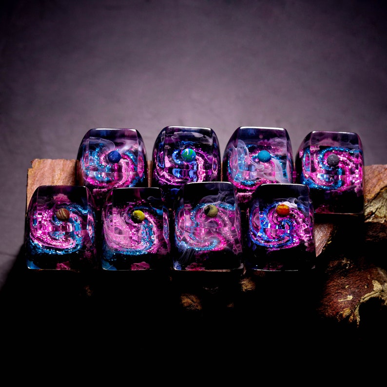 Galaxy Artisan Keycap Space Resin Keycap Interstellar - Etsy