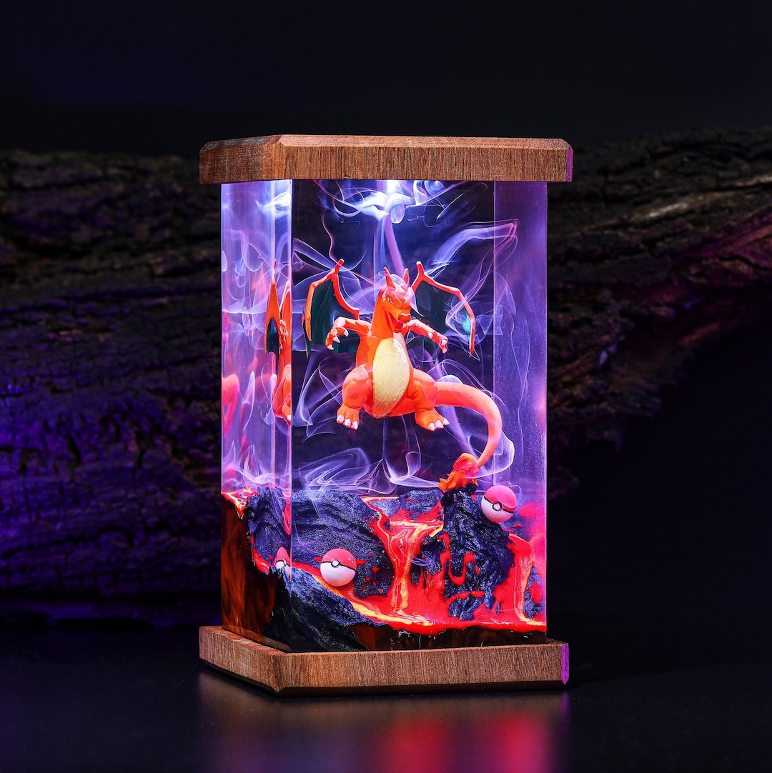 CHARIZARD POKEMON Epoxy Lamp Custom Pokemon Resin Lamp Resin Night ...